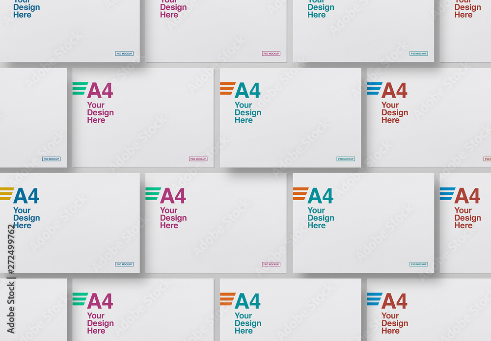 Mockup of 16 Horizontal Pages of 4 Alternating Designs Stock Template ...