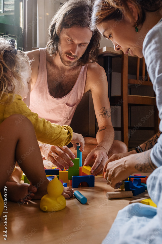 Content family building tower together Stock Photo | Adobe Stock