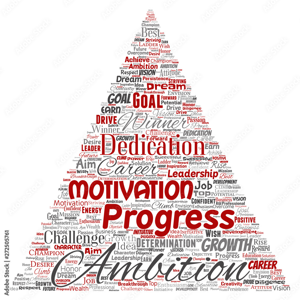 Vector conceptual leadership ambition or motivation triangle arrow ...