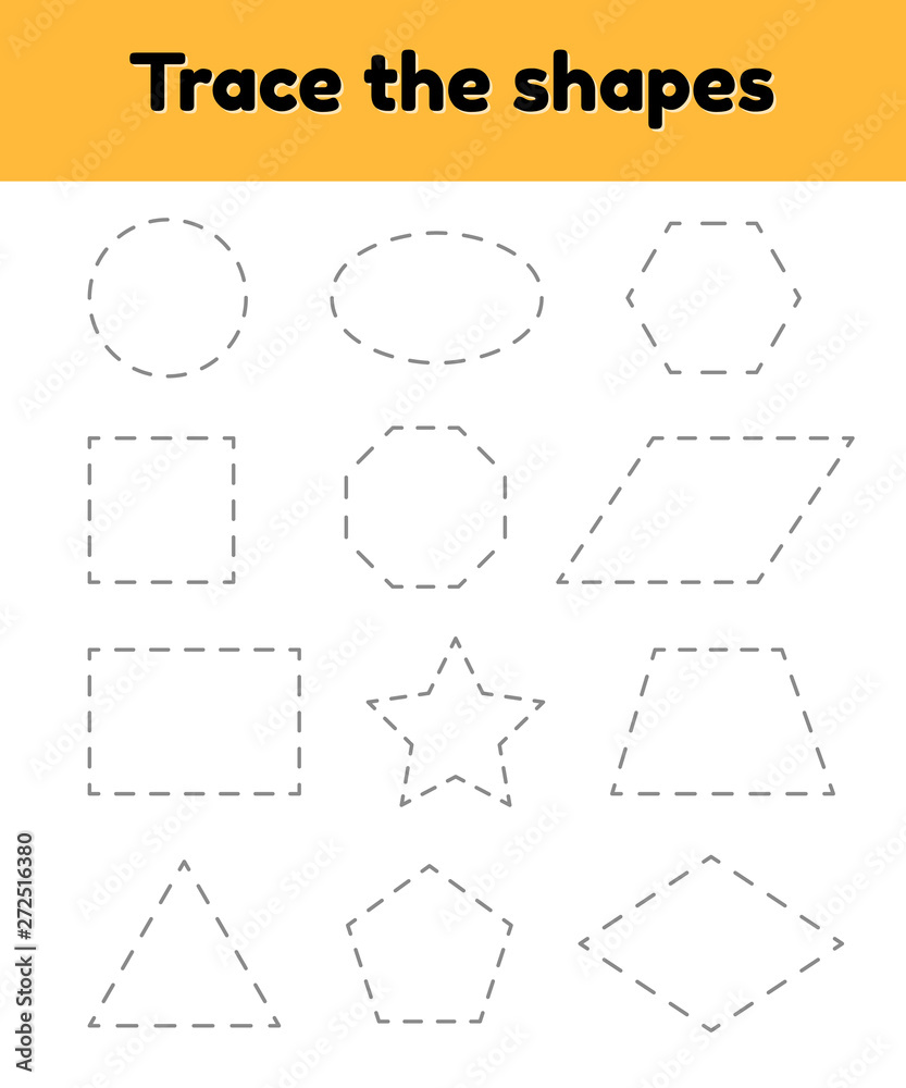 vector illustration. Educational tracing worksheet for kids ...