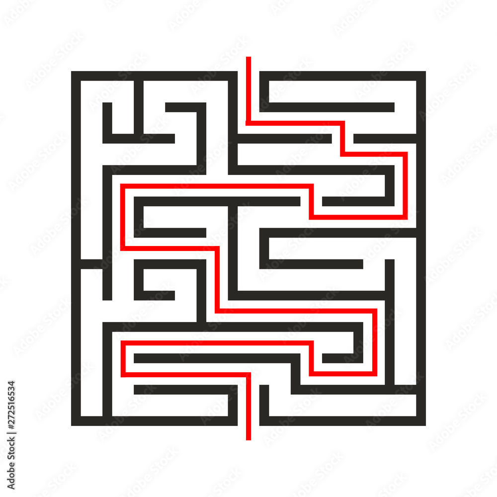 Education logic game labyrinth for kids. Find right way. Isolated ...