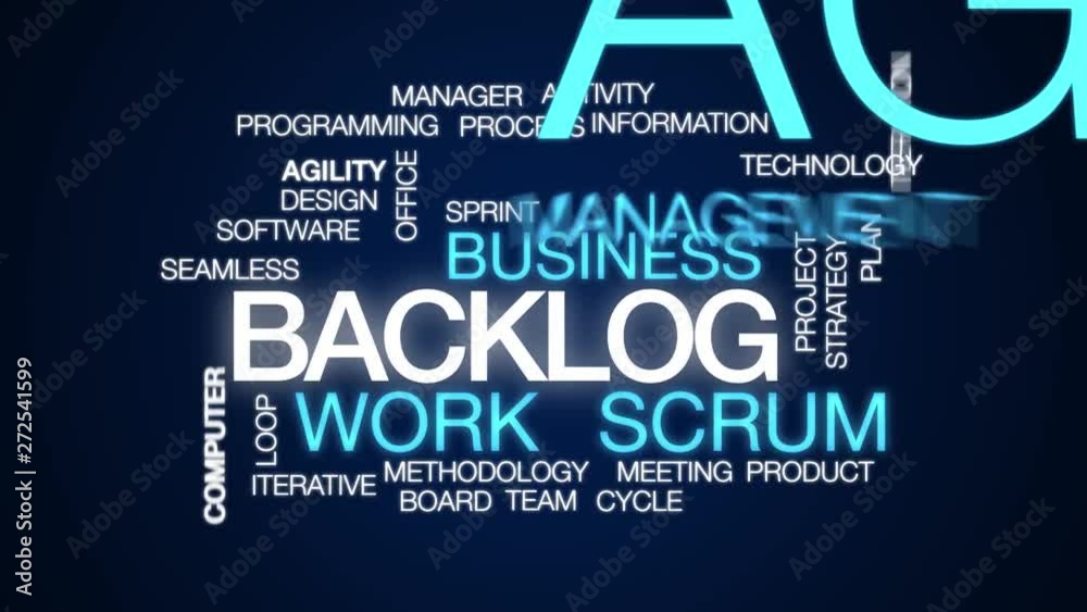 Backlog animated word cloud, text design animation. Kinetic typography ...