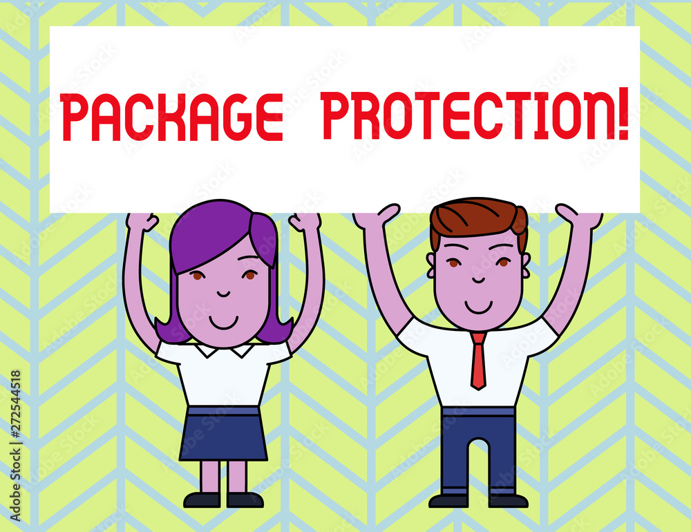Writing note showing Package Protection. Business concept for Wrapping ...