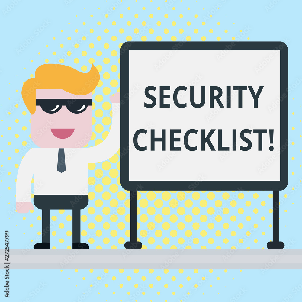 Text sign showing Security Checklist. Business photo showcasing ...