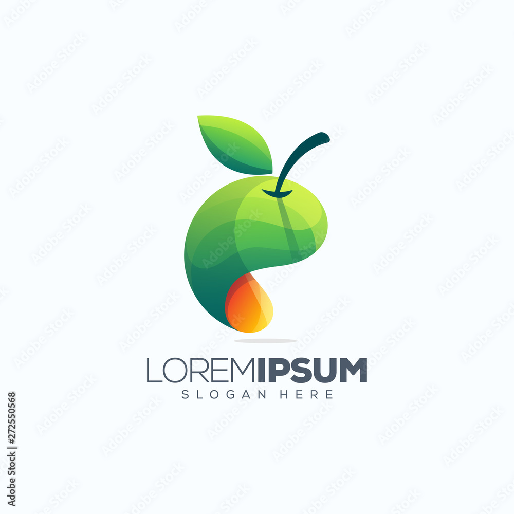 fruit logo design vector illustration Stock Vector | Adobe Stock