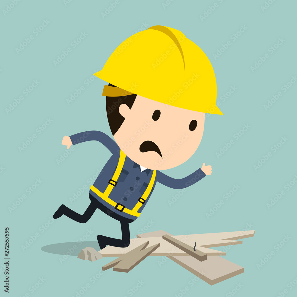 Stumbling over a stone, Vector illustration, Safety and accident ...