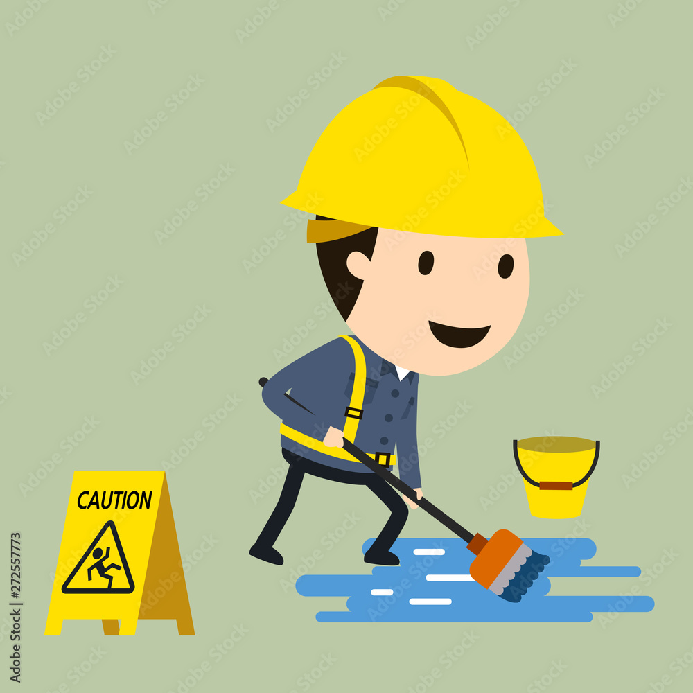 Safety signs installation, Vector illustration, Safety and accident ...