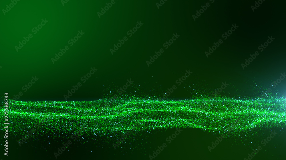dark green backgrounds with small particles gathered together in light ...