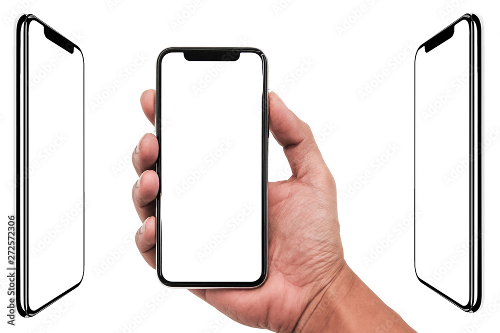 Smartphone similar to iphone xs max with blank white screen for ...