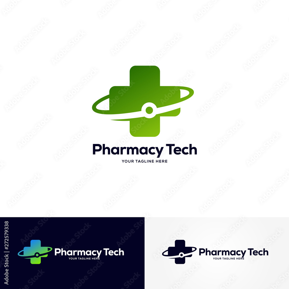 pharmacy tech logo designs template, healthcare logo designs Stock ...