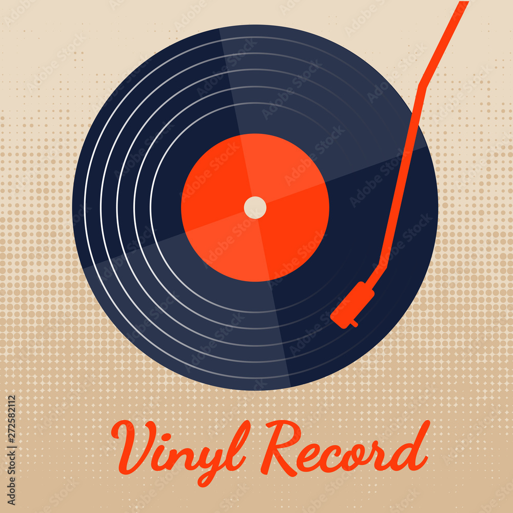 vinyl record music vector with classic background graphic Stock Vector ...