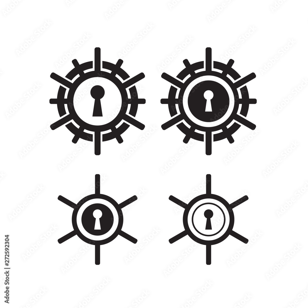 Vault key illustration logo set Stock Vector | Adobe Stock