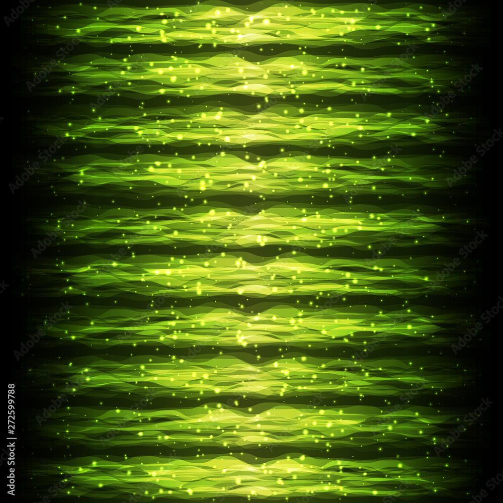 Seamless Glowing Pattern of Vertical Light Green Wave Lines for App ...