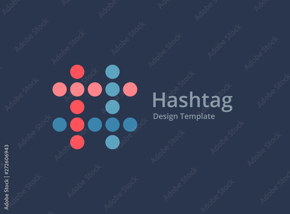 Hashtag symbol logo icon design template elements Stock Vector | Adobe ...