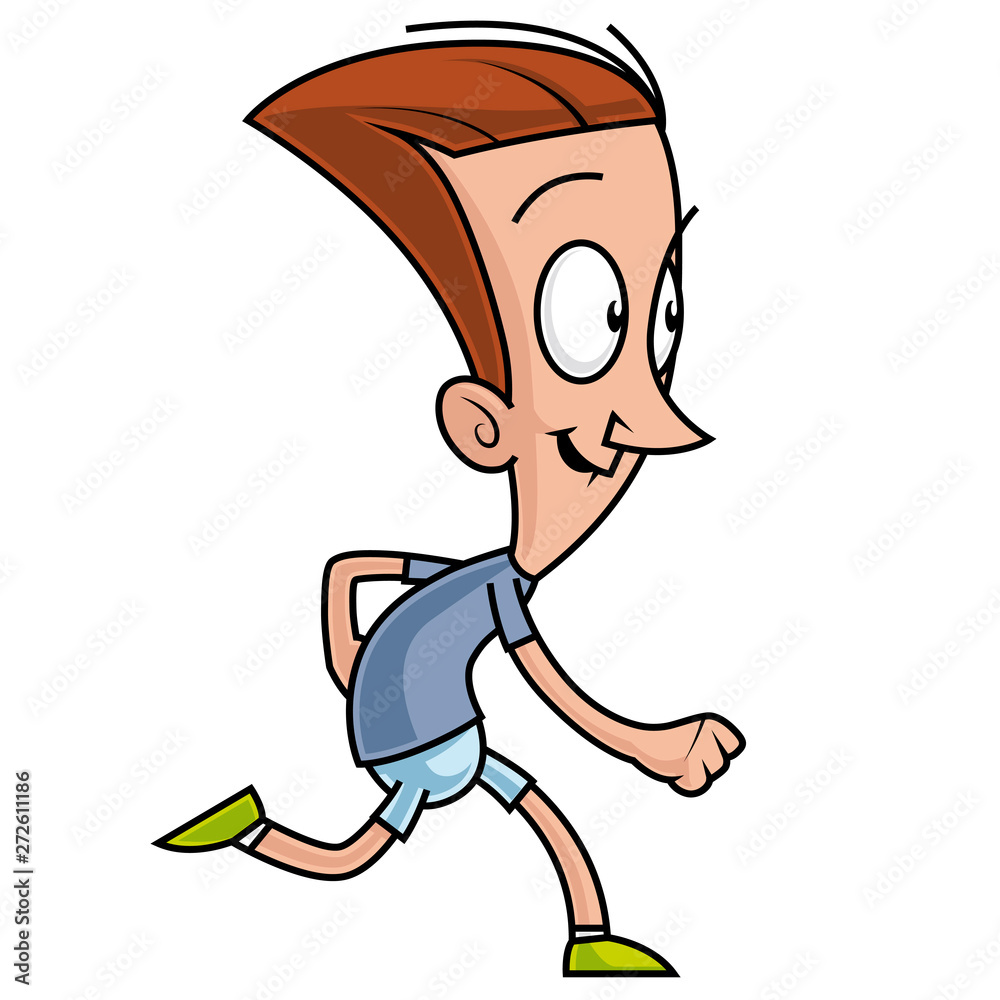 Cartoon character running Stock Vector | Adobe Stock