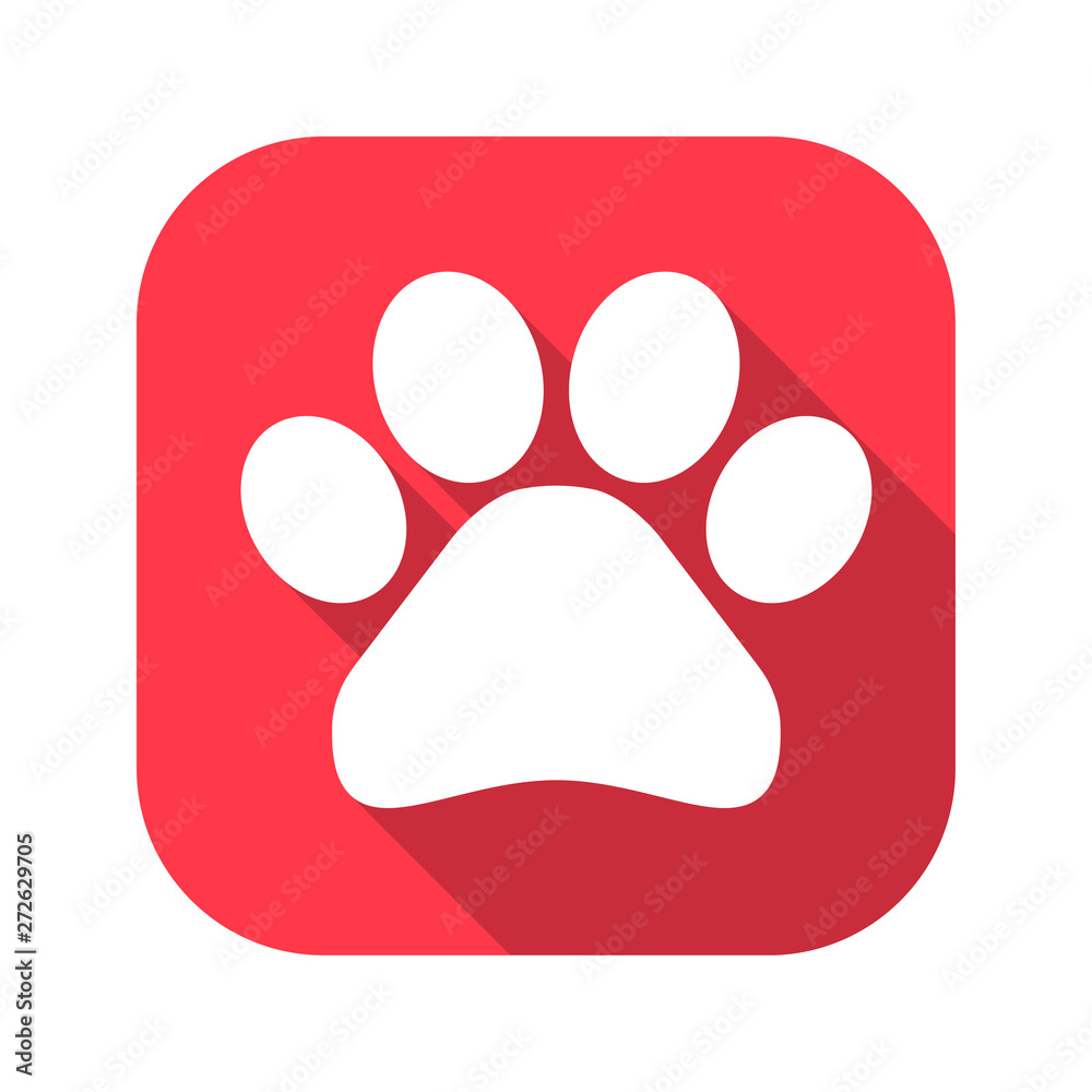 Animal vector red icon in modern flat style isolated. Animal can ...