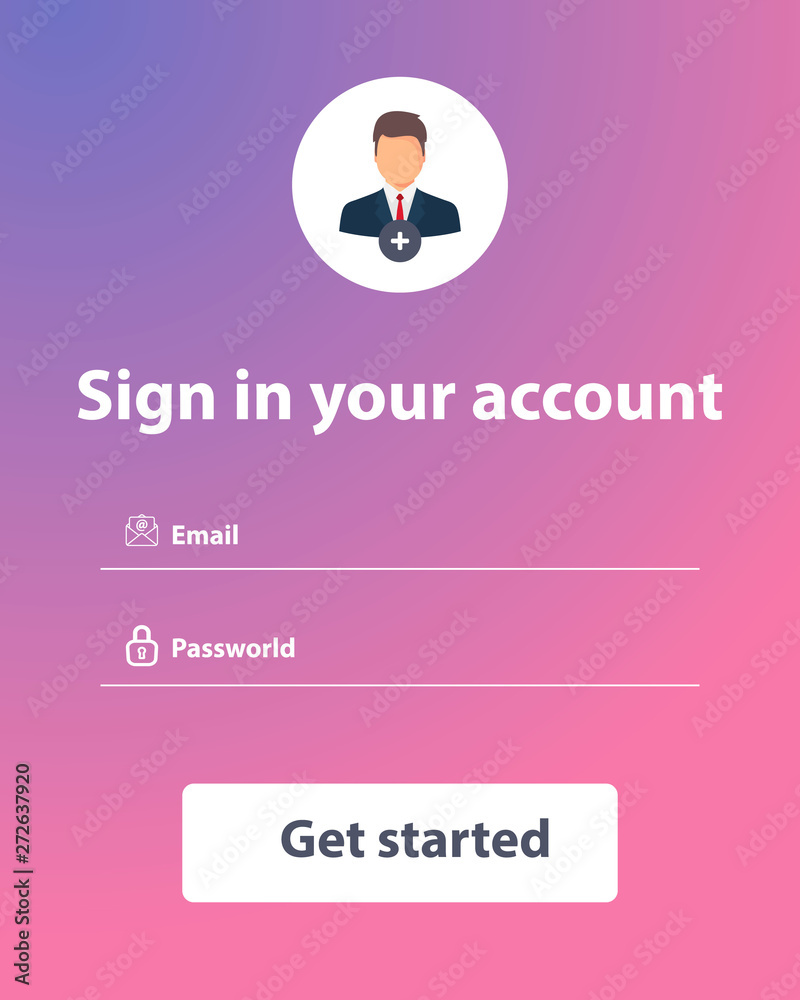 User interface template. Sign in and sign up form page. Web Template ...