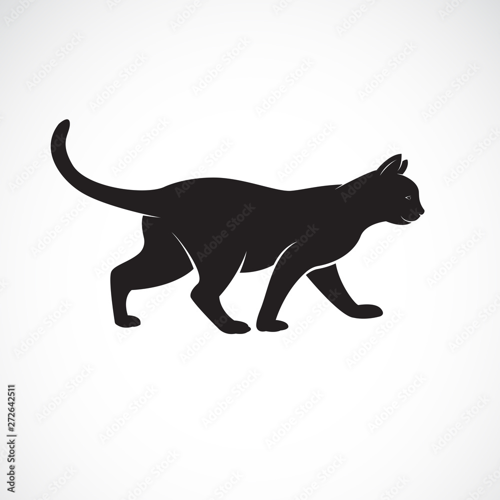 Vector of cat walking on a white background. Pet. Animals. Cat logo or ...