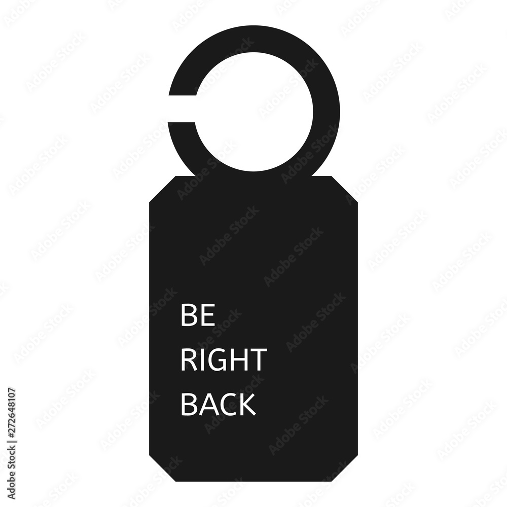 Be right back door tag icon. Simple illustration of be right back door ...
