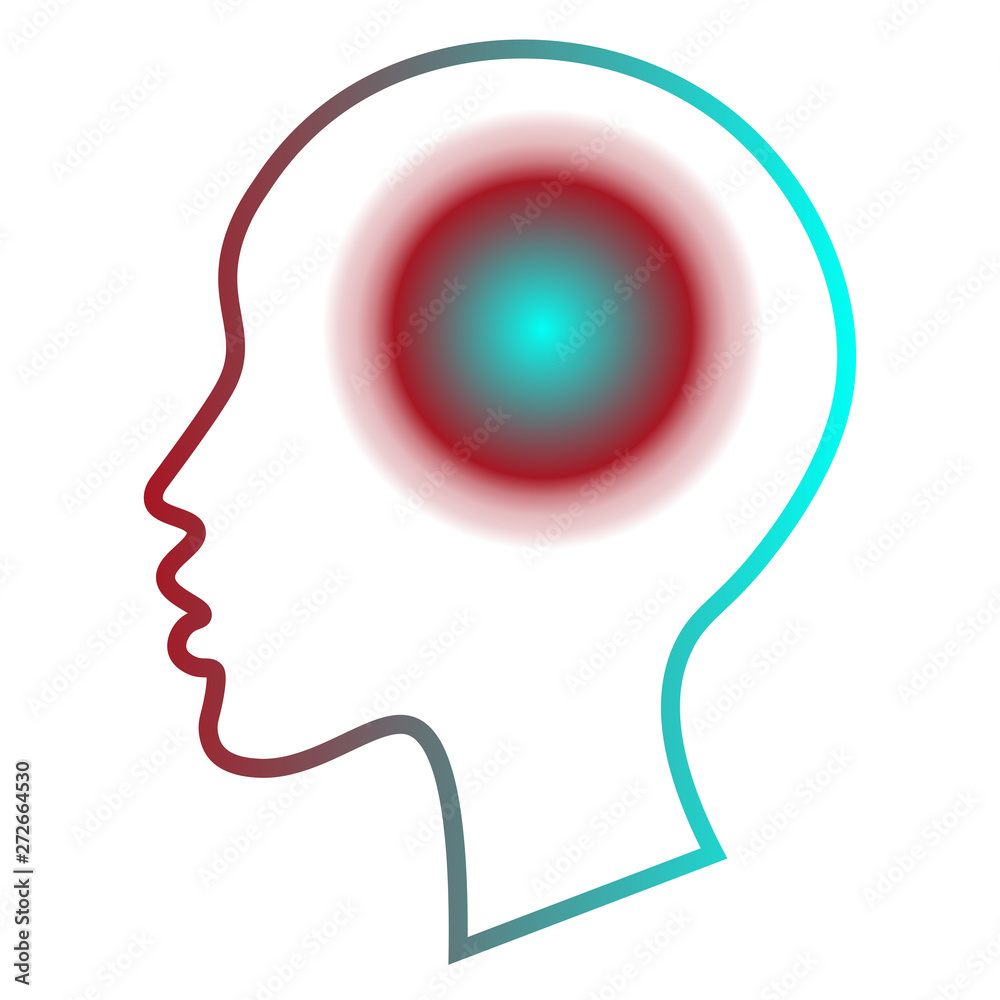 Medical infographic template - headache, migraine. Human head ...