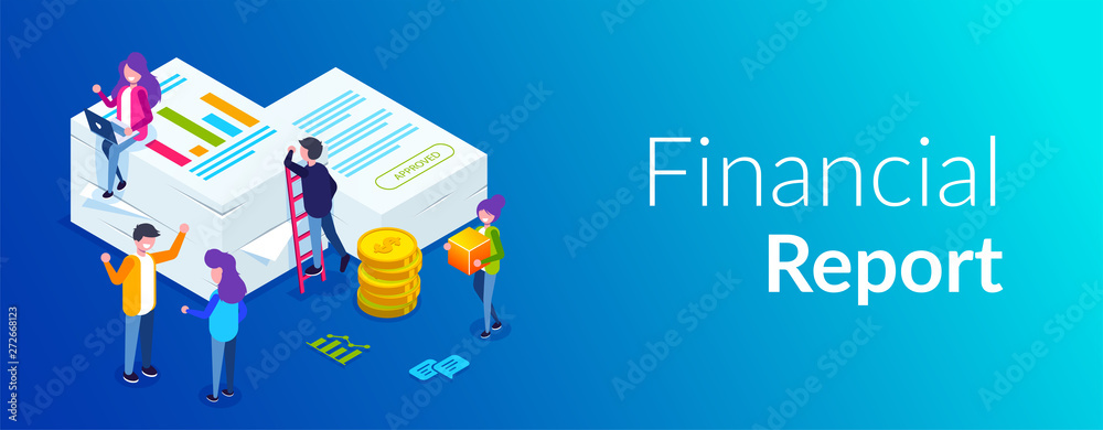 Financial report concept. People do paperwork concept design. Can use ...