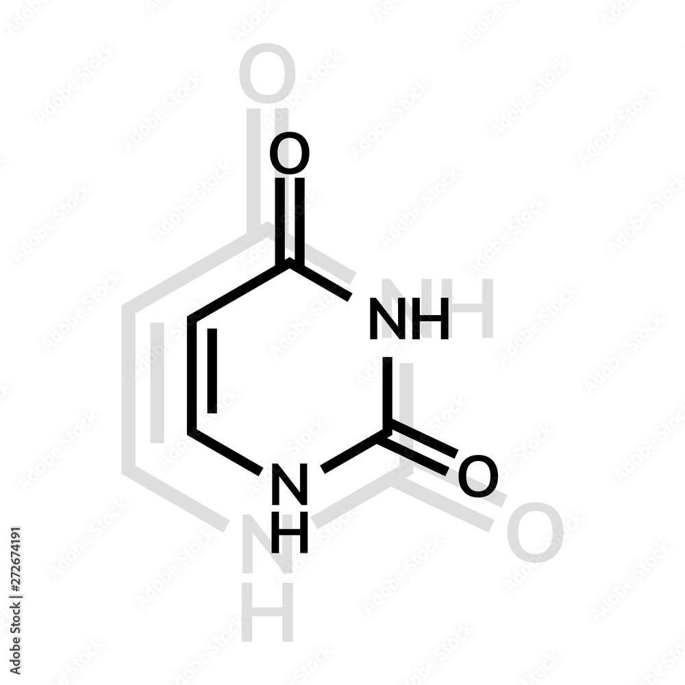 Uracil chemical formula on white background Stock Vector | Adobe Stock