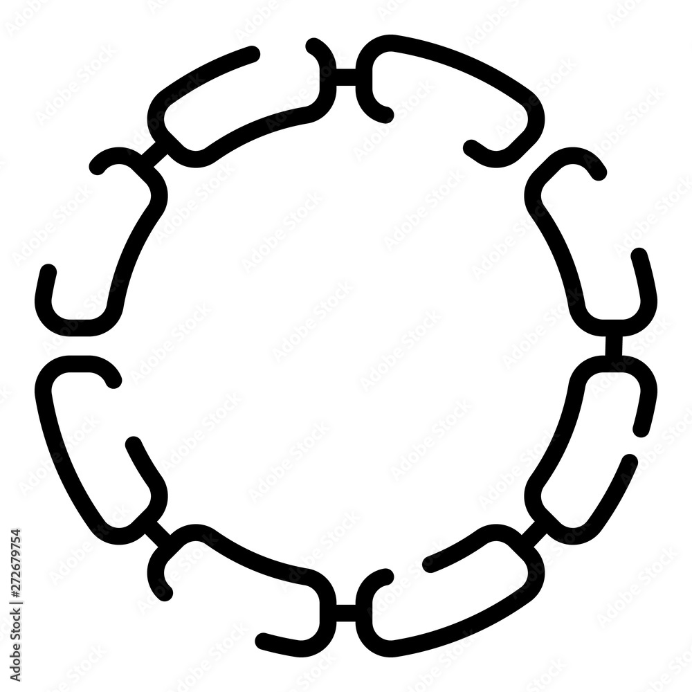 Bacteria sticks in a circle icon. Outline bacteria sticks in a circle ...