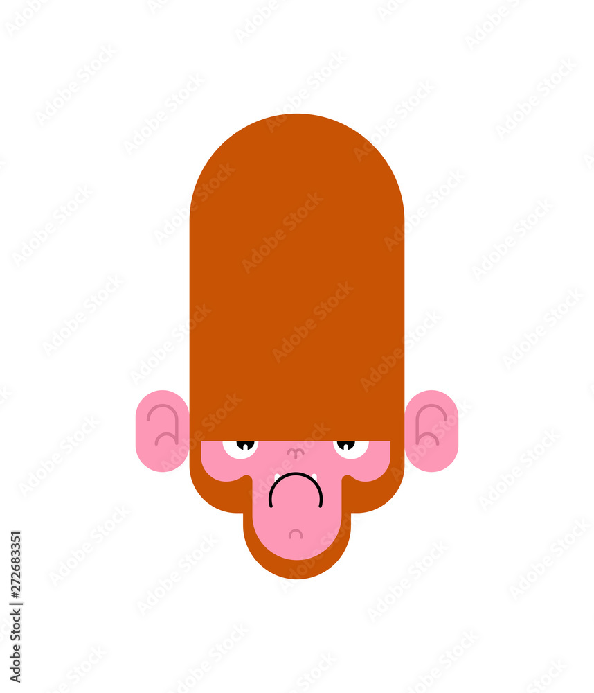 Monkey face angry isolated. Gorilla head. Vector illustration Stock ...