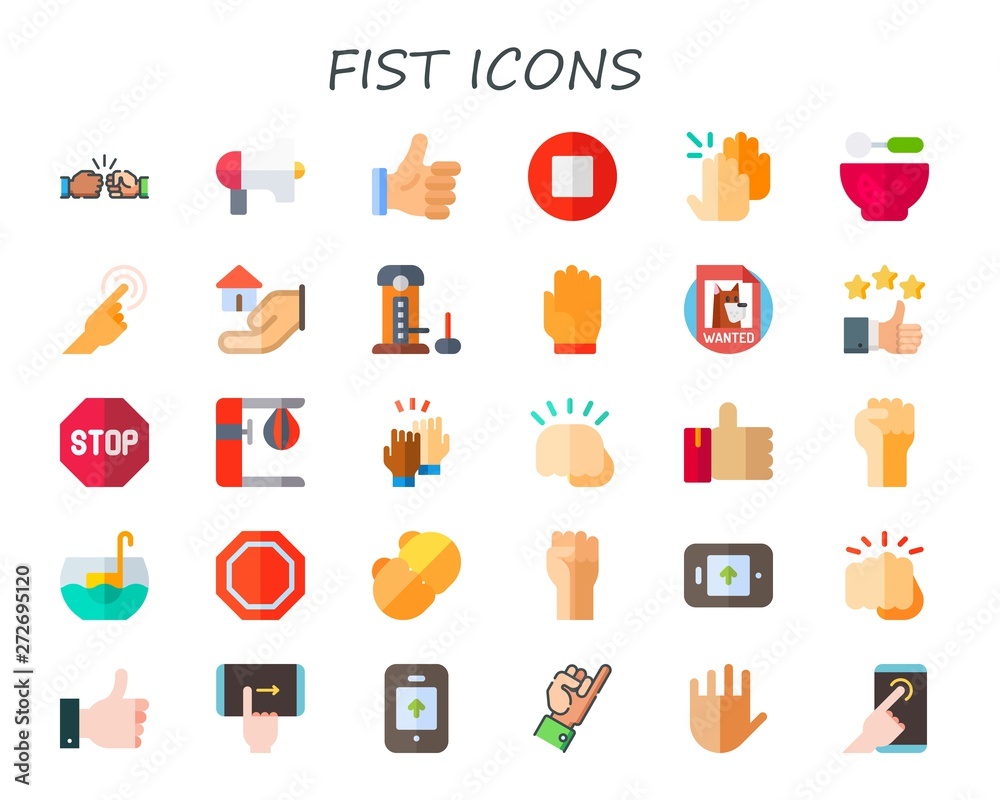 fist icon set Stock Illustration | Adobe Stock
