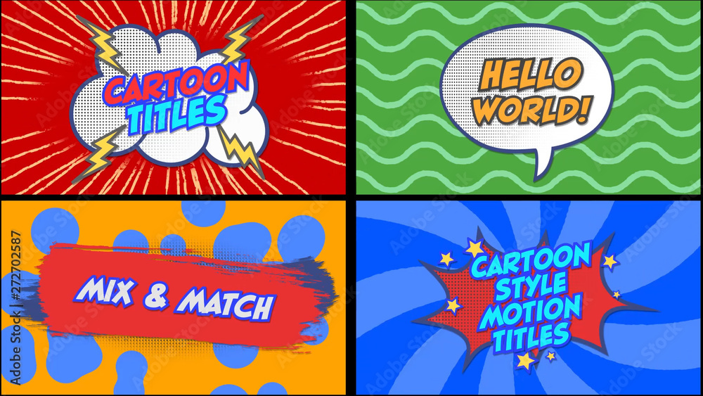 Cartoon Titles Stock Template | Adobe Stock