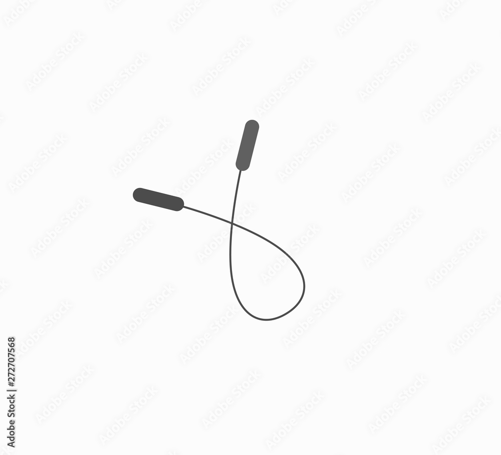 gray vector icon - jump rope illustration isolated on white background ...