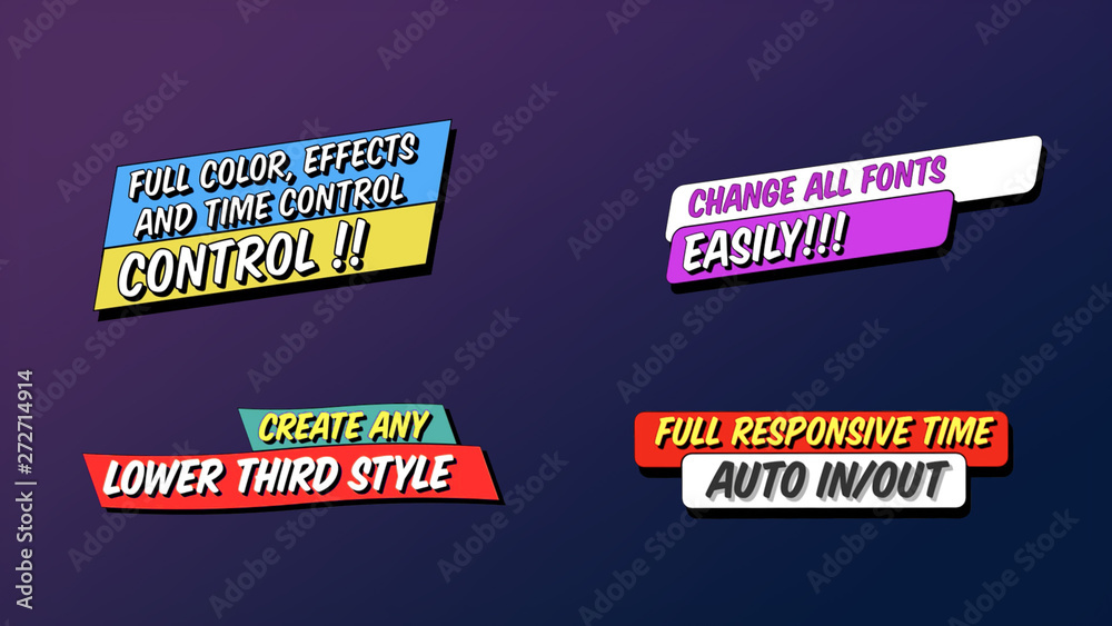 Comic Cartoon Lower Third Stock Template | Adobe Stock