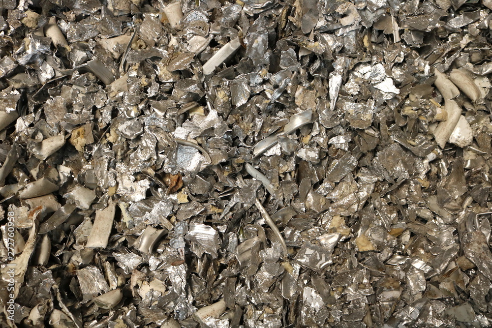 Scrap aluminum dust and metal trash Stock Photo | Adobe Stock