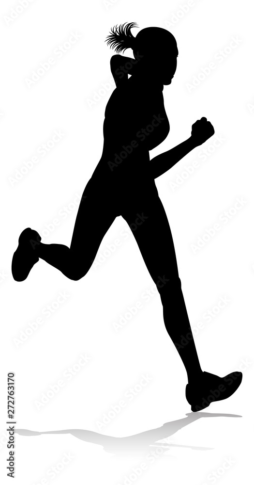 Silhouette runner in a race track and field event Stock Vector | Adobe ...