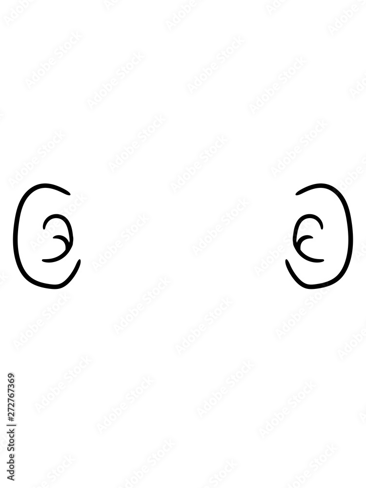 cartoon 2 große ohren ohr laut geräusche lustig comic hören design cool ...
