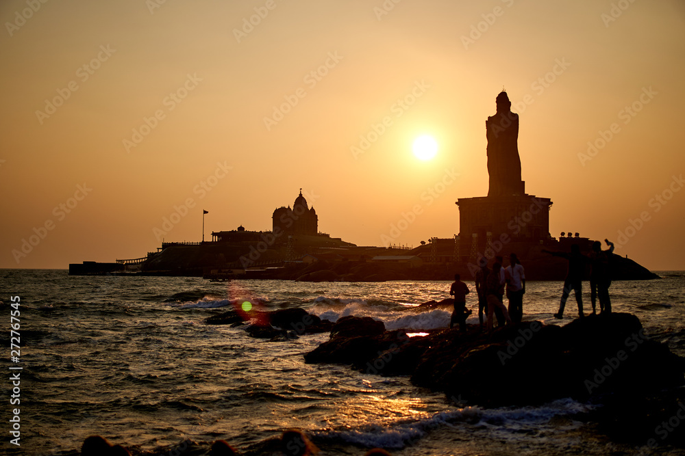 Sunrise above the sea Kanyakumari Comorin cape India Stock Photo ...