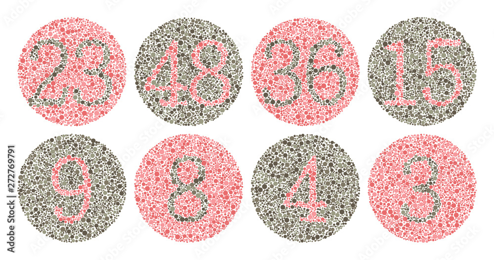 Protanopia Red Color Blindness Daltonism Ishihara Test Number Stock ...