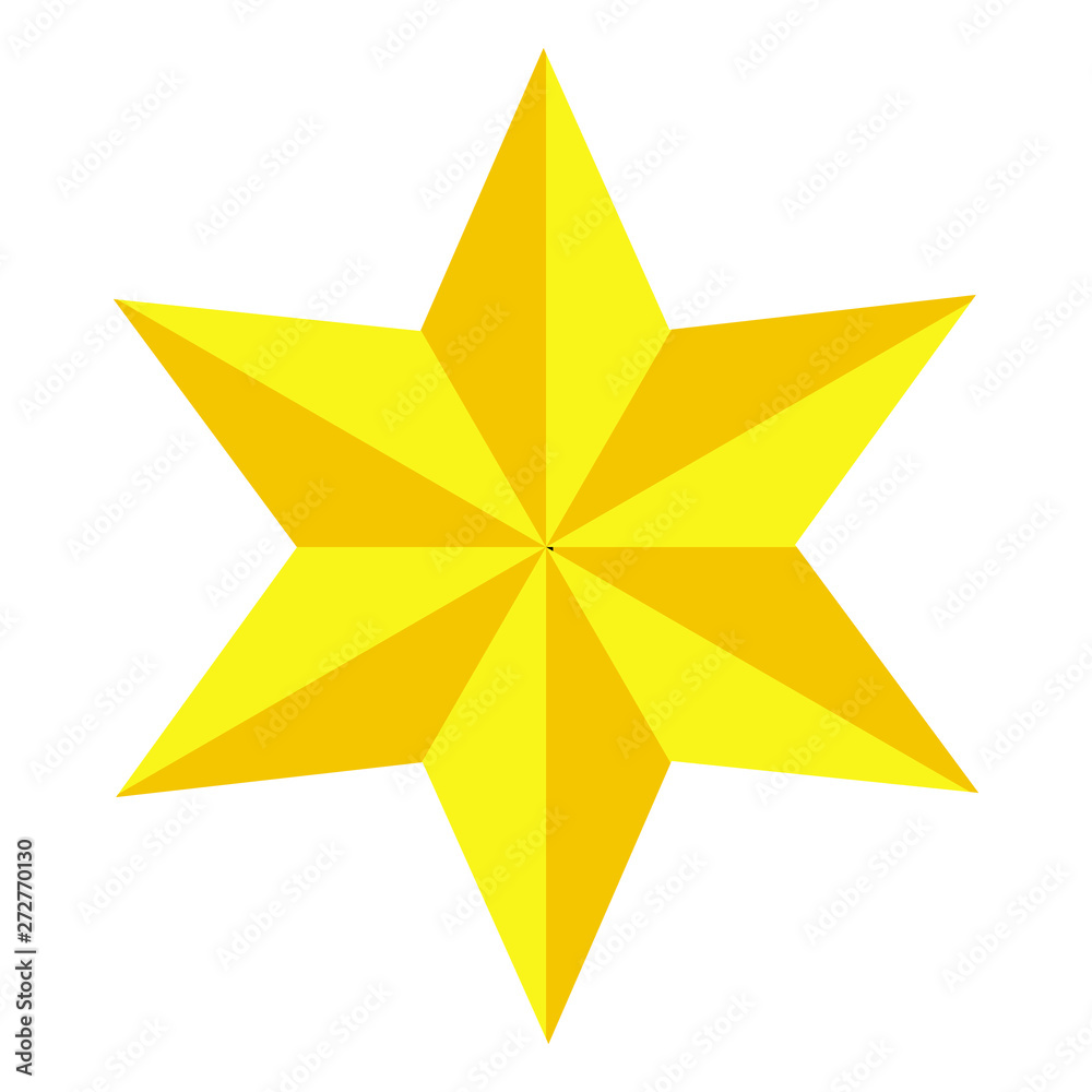 Jewish Star of David. Golden six-pointed star. Gold Magen David. icon ...