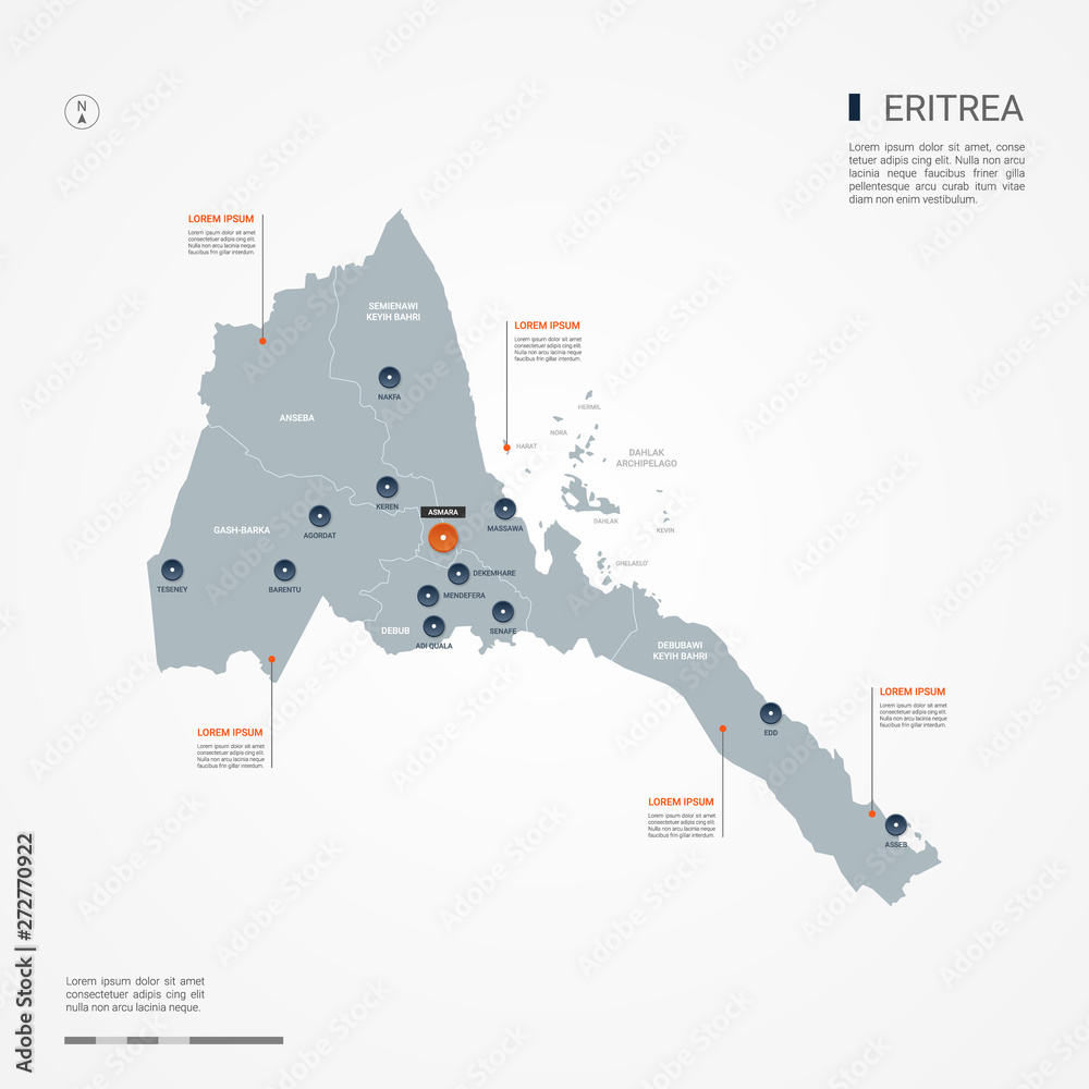 eritrea map with borders