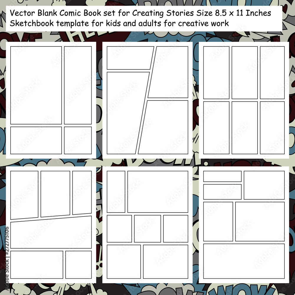 Sketchbook template for kids and adults for creative work Stock Vector ...