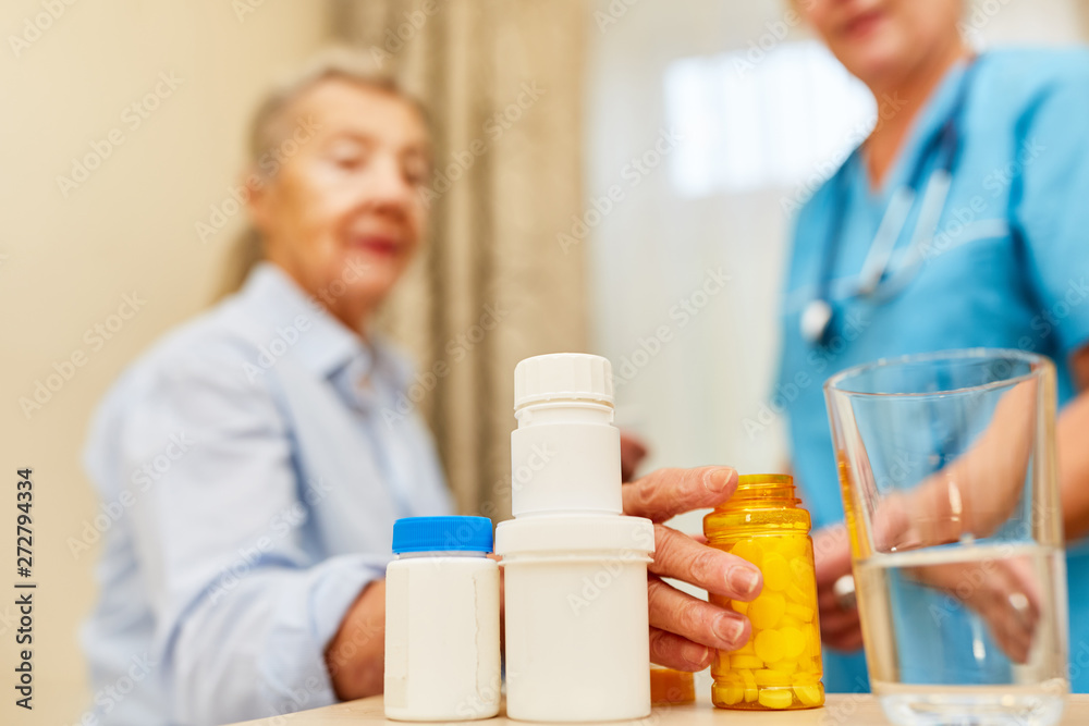 Senior with many medications Stock Photo | Adobe Stock