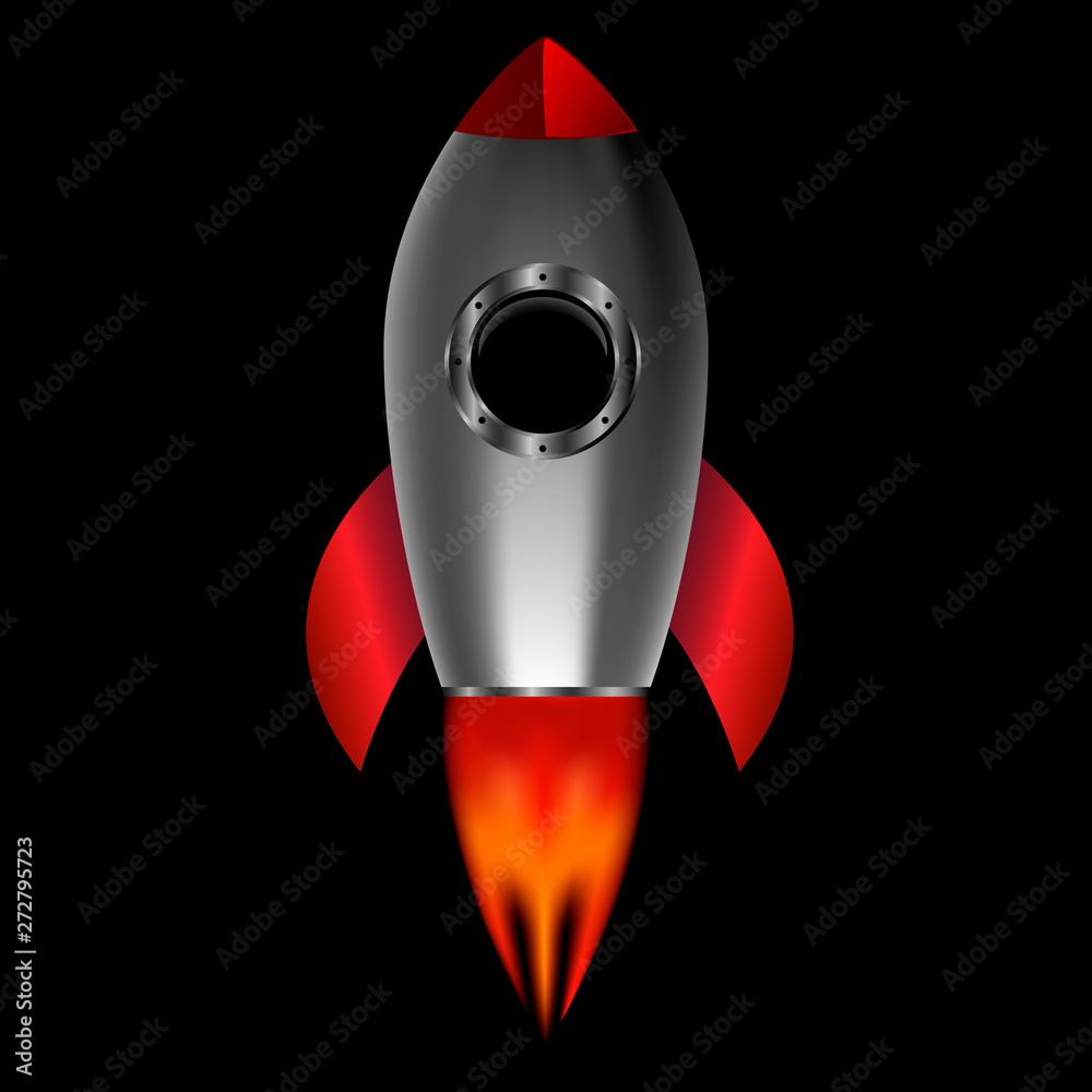 Animated Rocket With Black Background