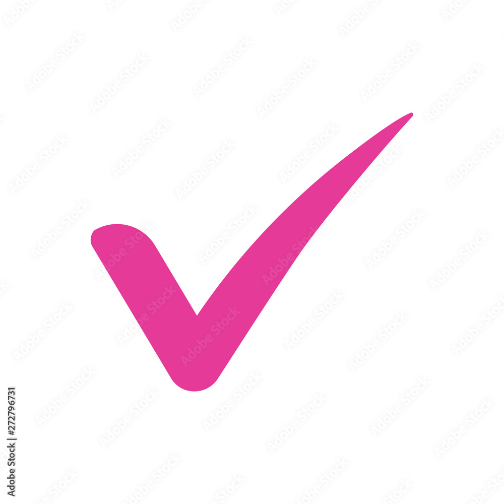 Check mark icon. Purple tick symbol, vector illustration. Stock Vector ...