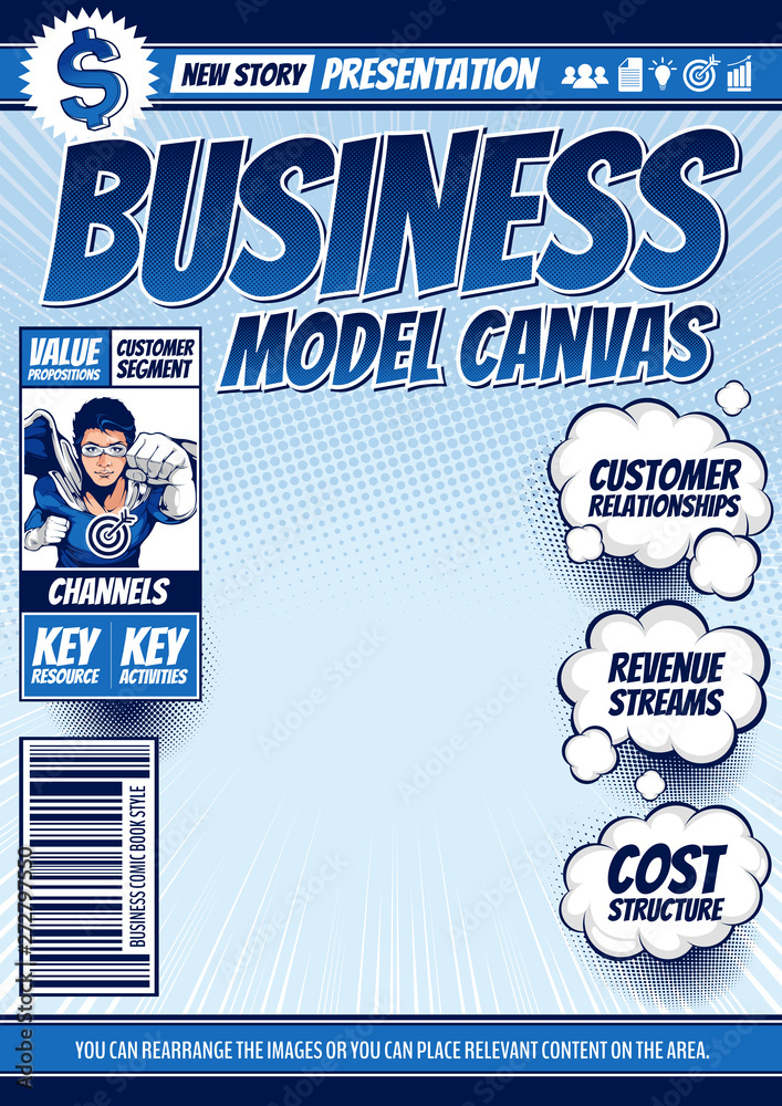 business comic cover template background, flyer brochure speech bubbles ...
