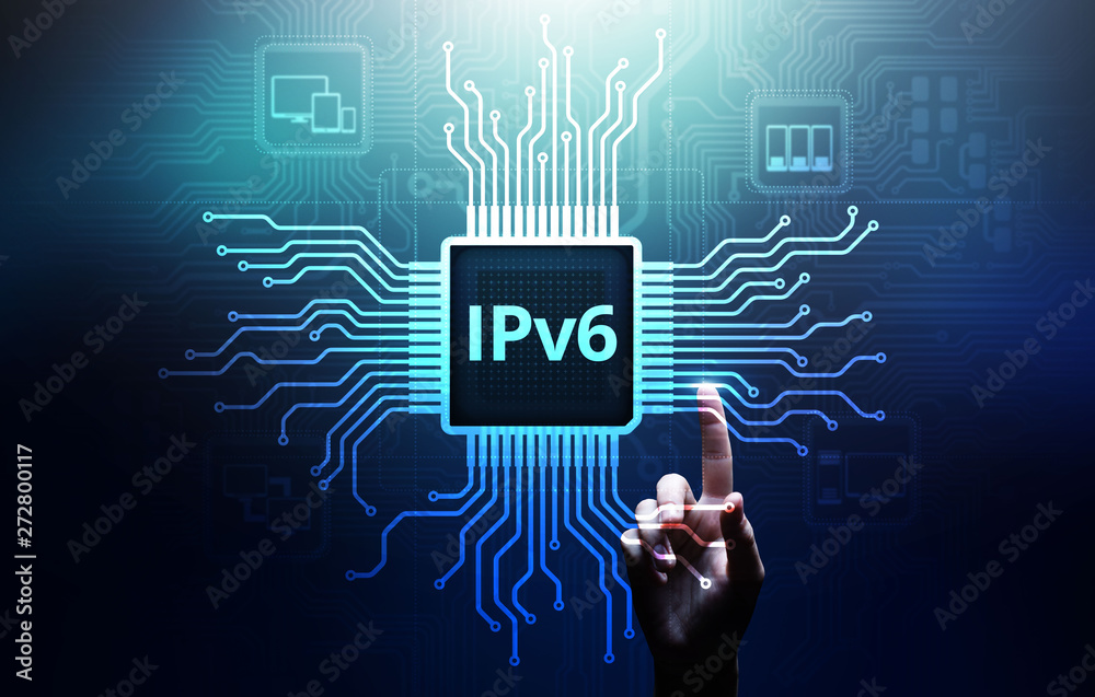 Ipv6 network protocol standard internet communication concept on ...