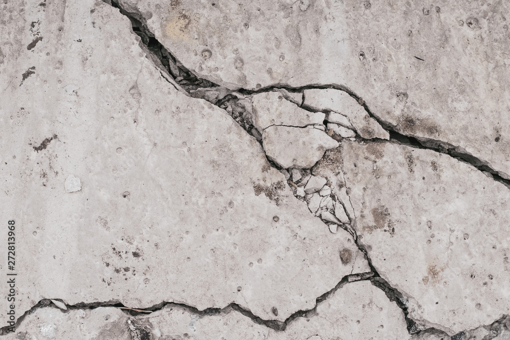 Crack concrete wall. Old dirty cracked wall texture. Gray stone ...