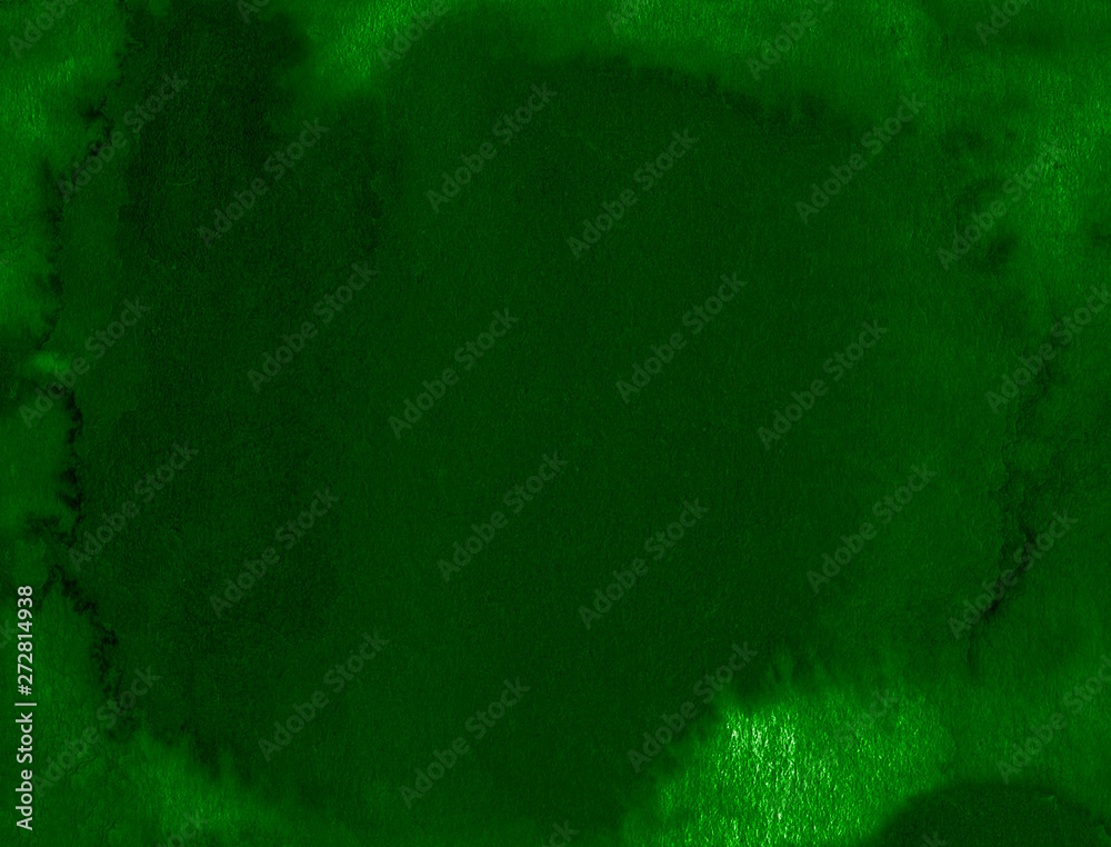 Dark green watercolor frame with torn strokes and stripes. Abstract ...