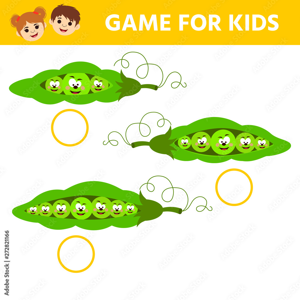 Matching game, educational game for children. Match the halves. Count ...