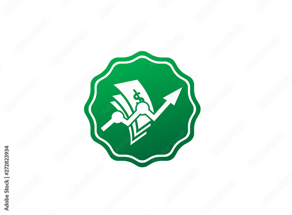 Money Arrow Chart Finance for logo design illustration in the shape ...