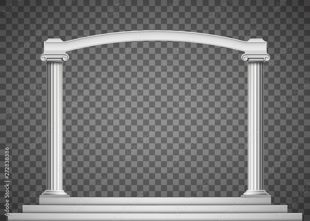 Antique columns with an arch. Isolated on transparent background. Stock ...